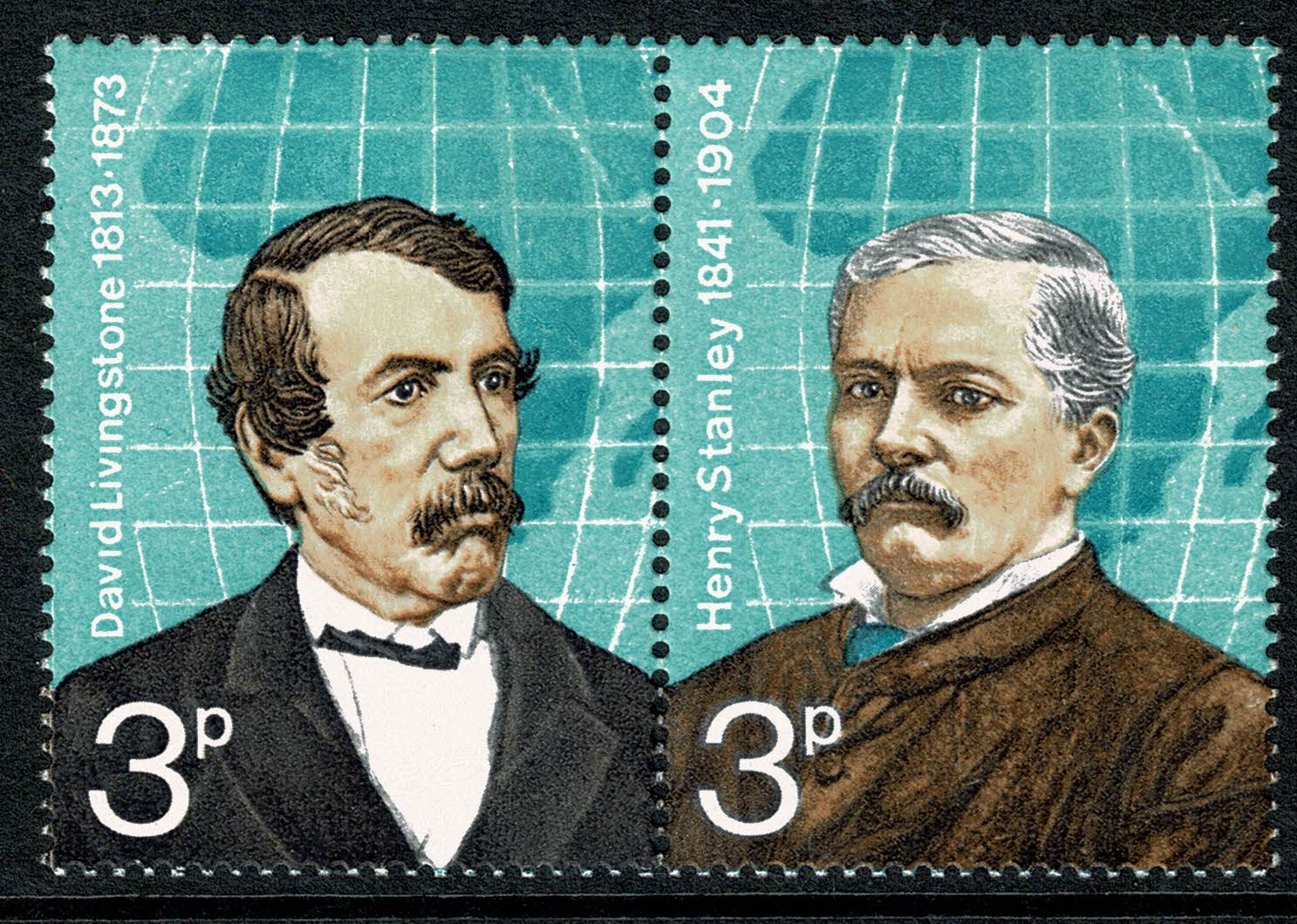 1973 Explorers 3p se-tenant pair. MISSING GOLD and PHOSPHOR. SG 923/924b.